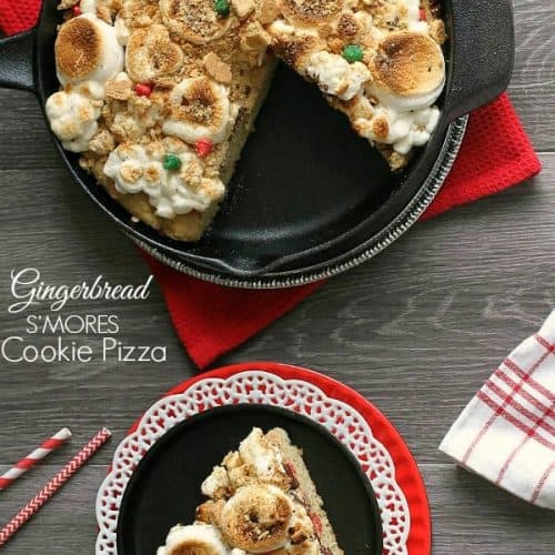 Gingerbread S'mores Cookie Pizza - Life Made Sweeter