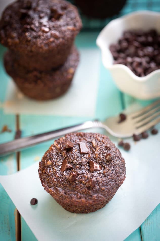 Skinny Flourless Double Chocolate Muffins Life Made Sweeter