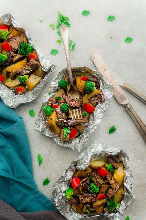 Teriyaki Beef Foil Packets - Grill or Oven (Camping)
