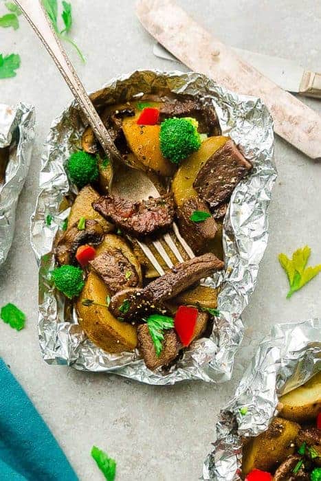 Teriyaki Beef Foil Packets - Grill or Oven (Camping)