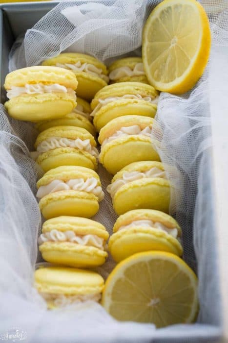 Lemon Macarons with Coconut Buttercream