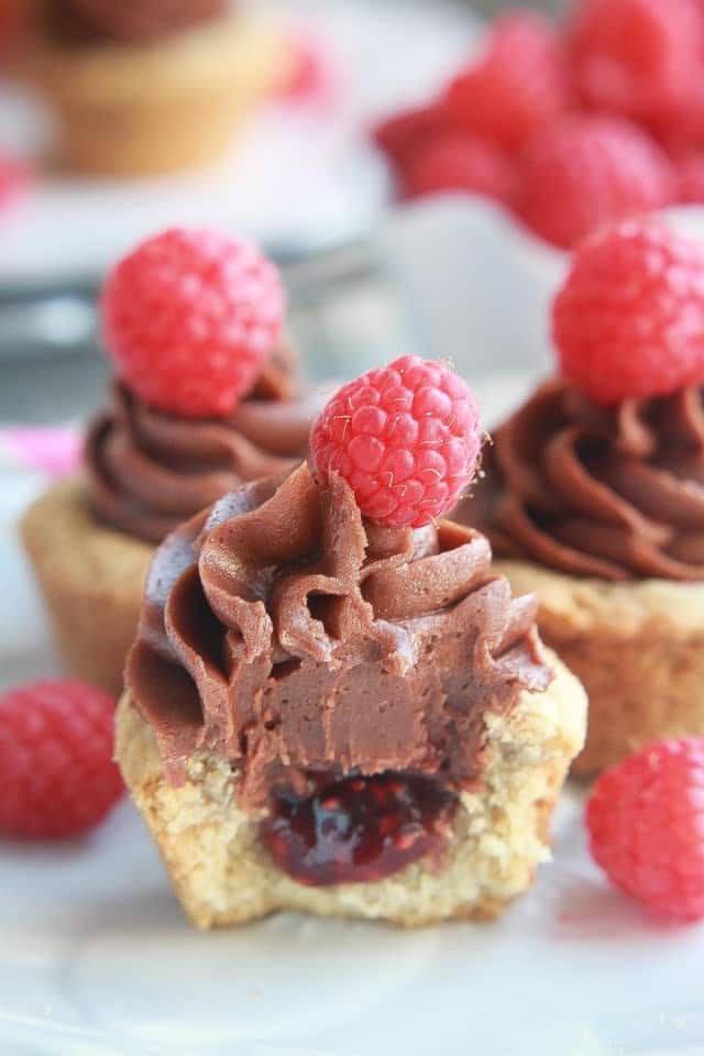 Mini Raspberry Nutella Cookie Cups