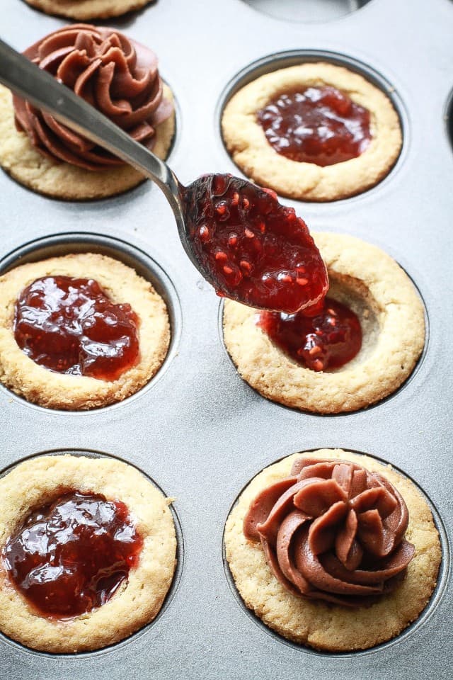 Mini Raspberry Nutella Cookie Cups