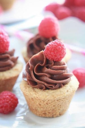 Mini Raspberry Nutella Cookie Cups