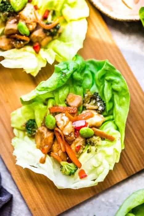 Teriyaki Chicken Lettuce Wraps - Life Made Sweeter