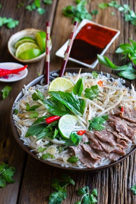 Vietnamese Pho Beef Rice Noodle Soup {Slow Cooker}