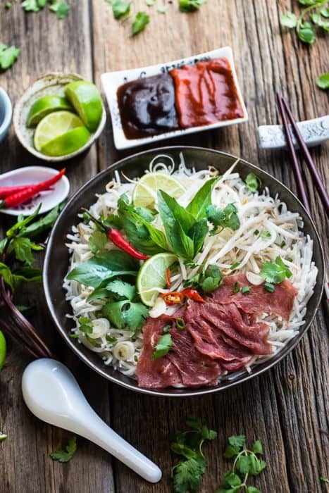 Vietnamese Pho Beef Rice Noodle Soup {Slow Cooker}