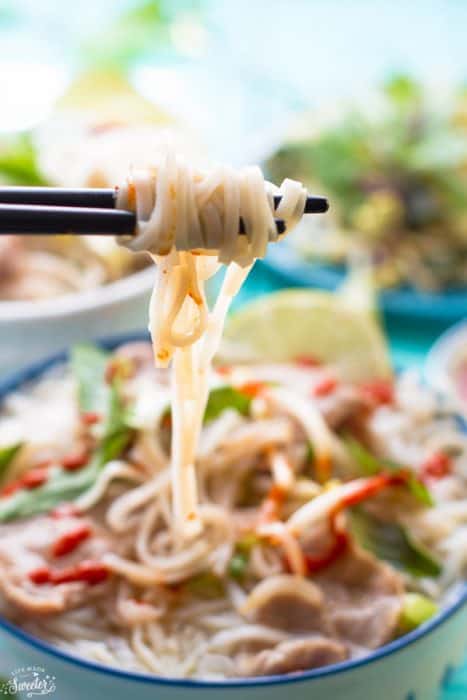 Vietnamese Pho Beef Rice Noodle Soup {Slow Cooker}