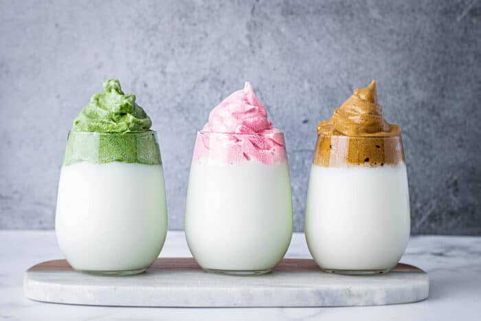 Dalgona Strawberry - Whipped Strawberry Milk - Paleo | Vegan Keto